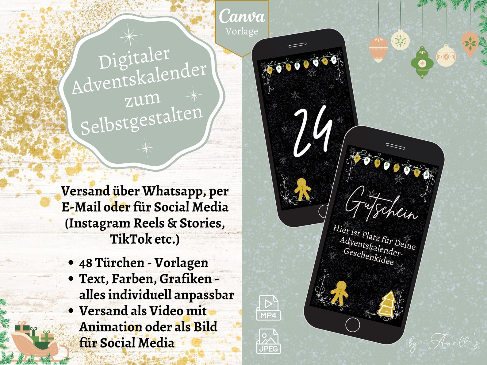 Digital Advent Calendar for Whatsapp Email or Instagram - Etsy