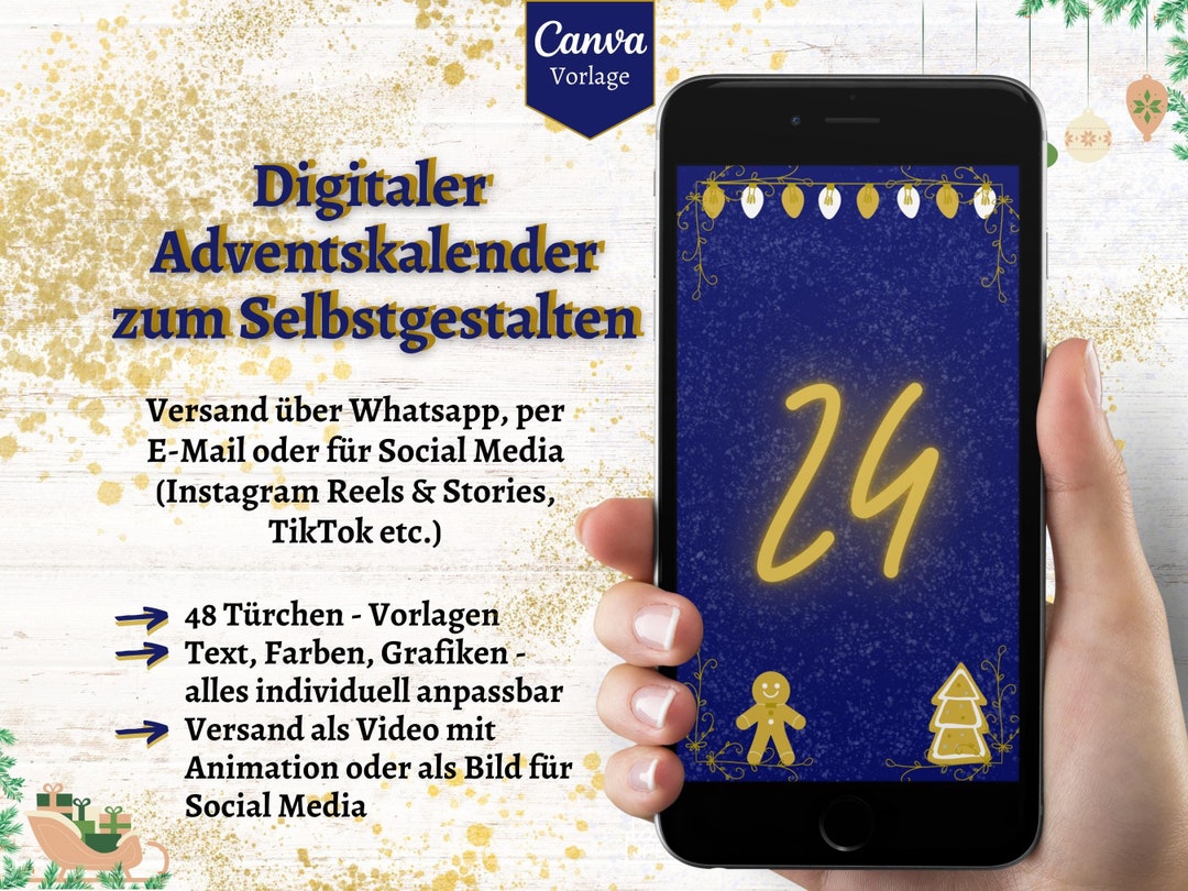 Digital Advent Calendar for Whatsapp, Email or Instagram Stories Canva ...