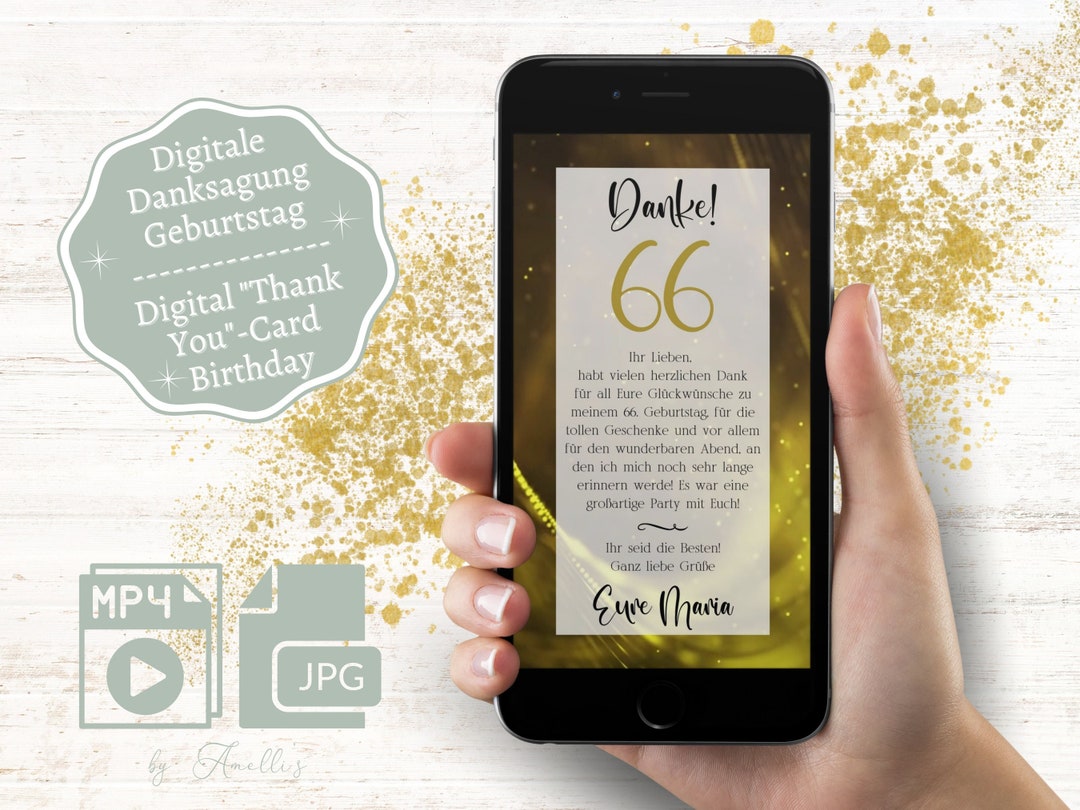 Digital Thank You Card Birthday Personalized Whatsapp Acknowledgement ...