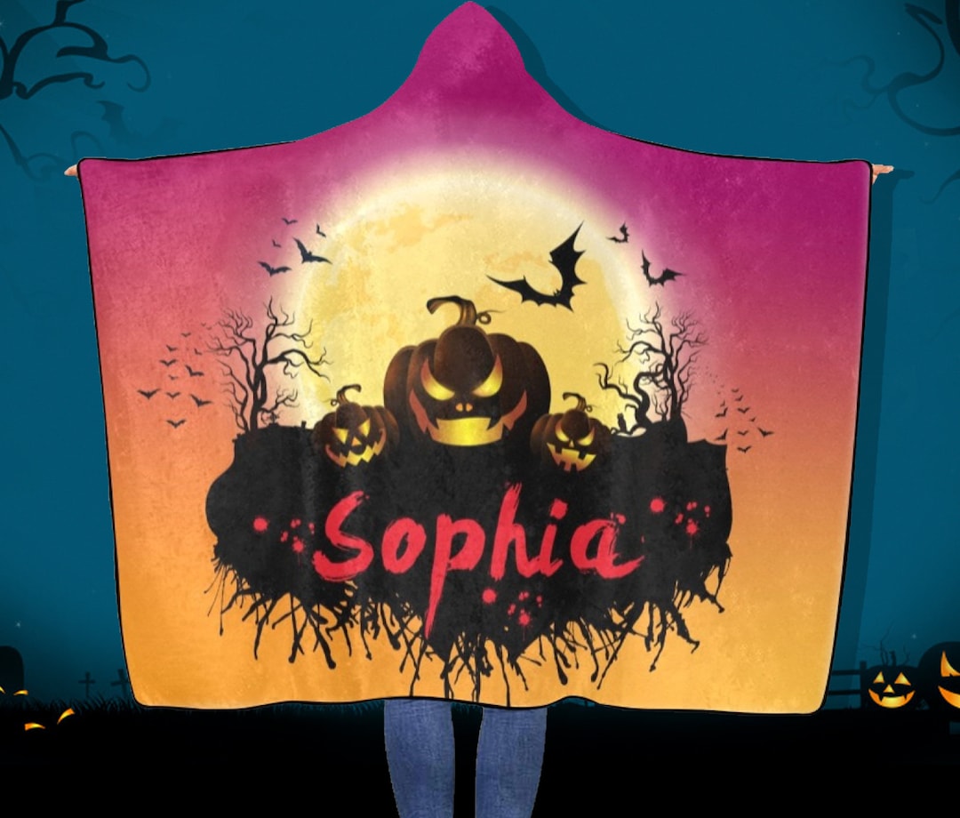Personalized Halloween Hooded Blanket,scary House Custom Halloween ...