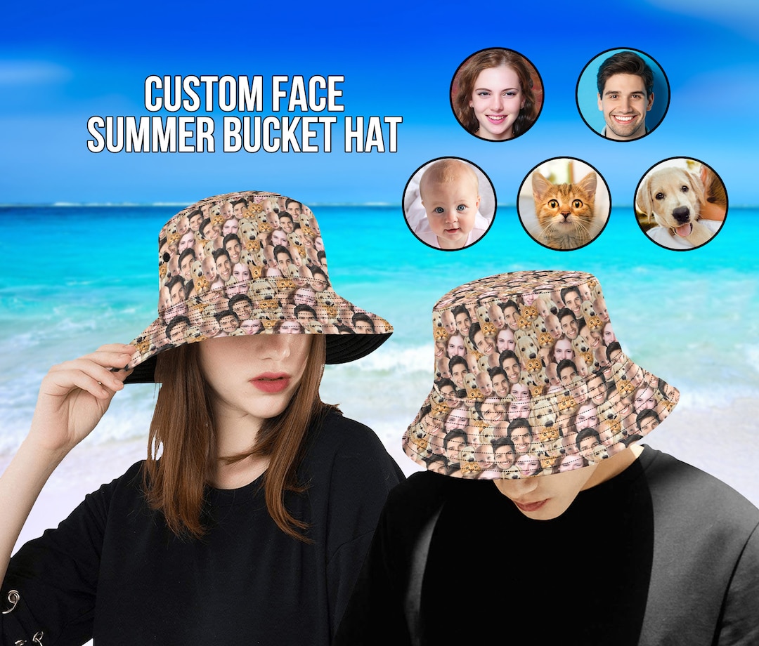 Custom Face Bucket Hat,personalized Pet Photo Bucket Hat,bridal Party ...