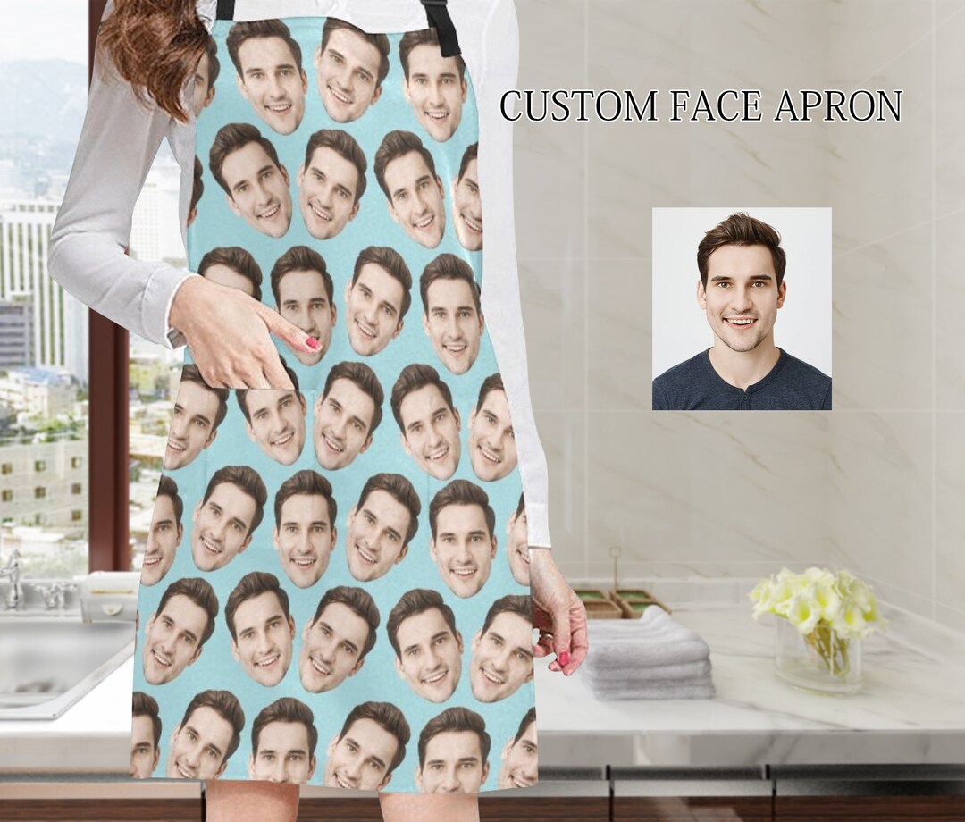 Personalized Faces Apron, Custom Photo Apron for Women and Men, Funny ...