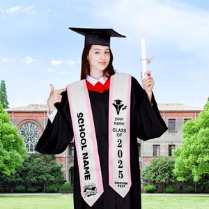 Custom College Graduation Shawl, Personalized Graduation Stole, Custom ...