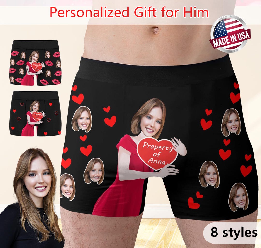 Personalized Face Boxers for Husband, Custom Wedding Gift for ...