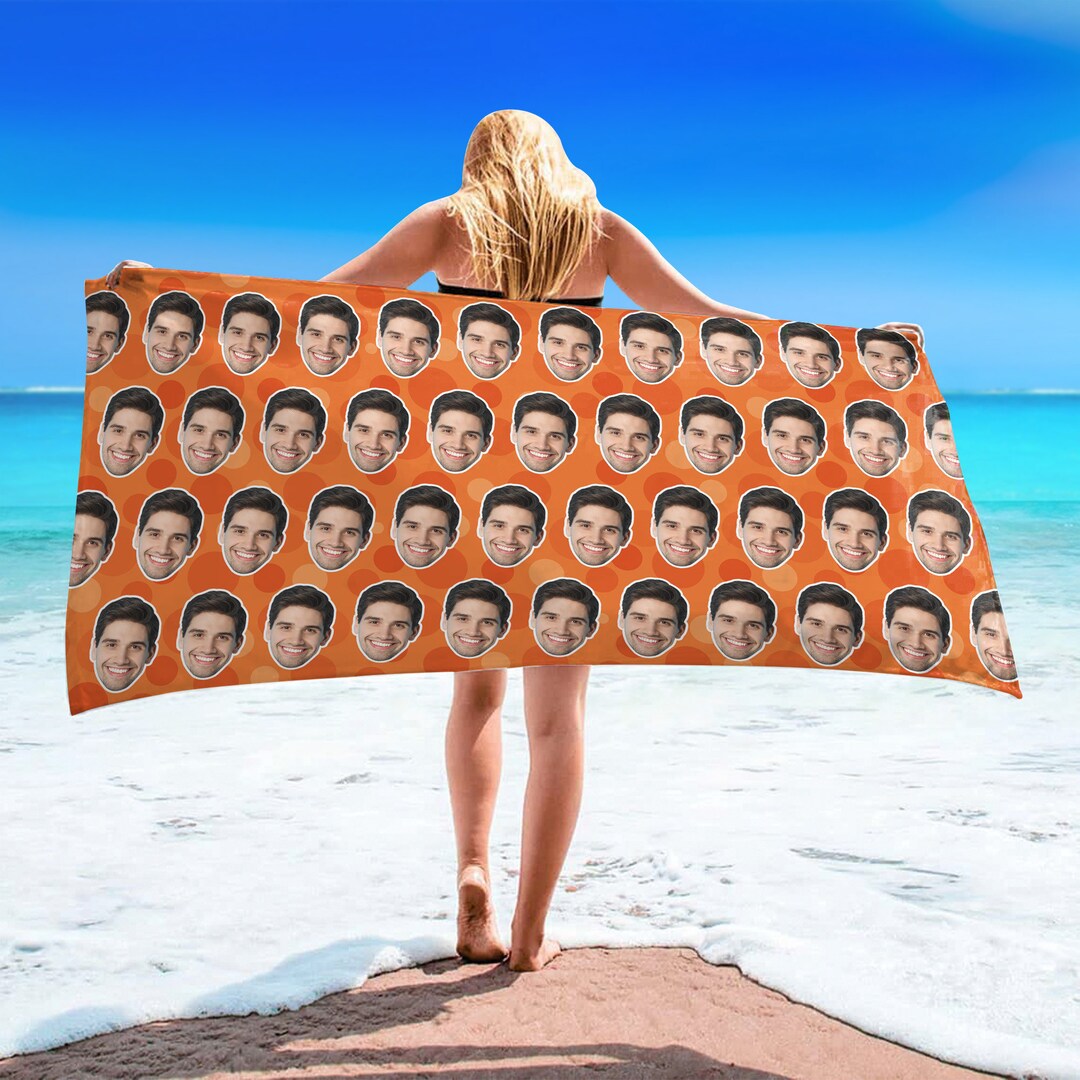 Custom Photo Face Beach Towelbath Towel With Your Face - Etsy