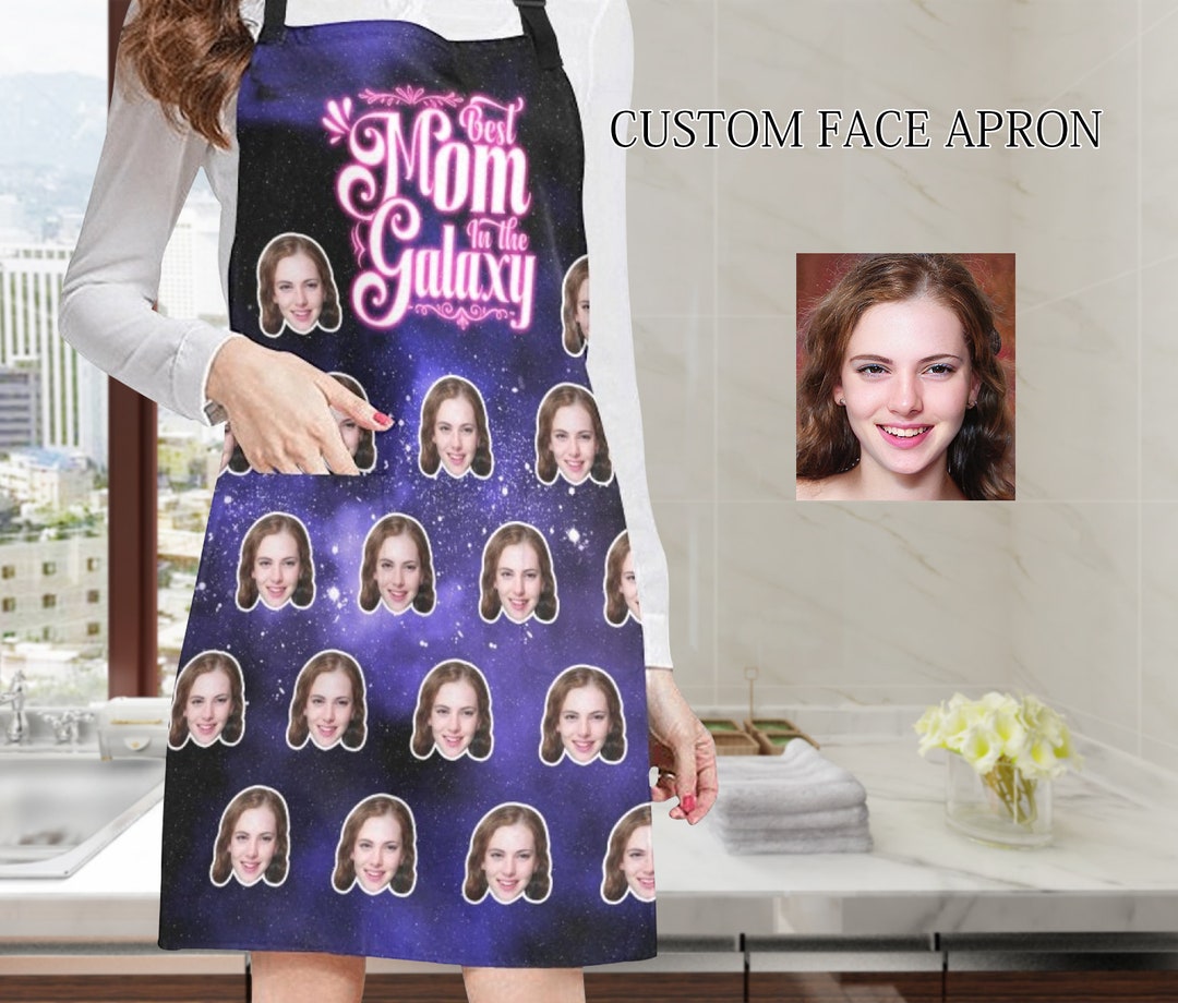 Personalized Faces Apron, Custom Photo Apron for Women and Men, Funny ...