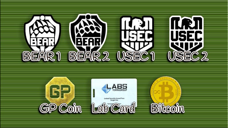 Escape From Tarkov Coasters – Wooden Gaming Decor – Bear Usec Logo ...
