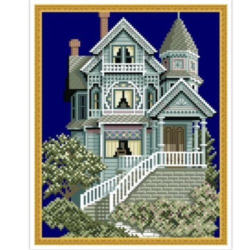 Cross Stitch Counted Pdf / Vintage Pattern / House 052 / - Etsy