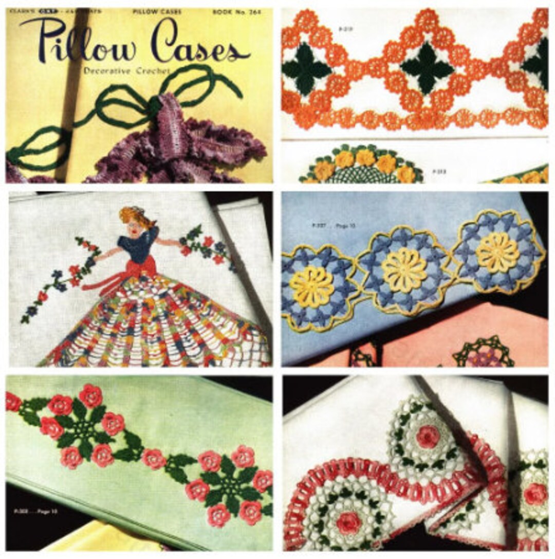 PDF Vintage Crochet Pattern | Crochet Pattern Pillow Cases | ENGLISH ...