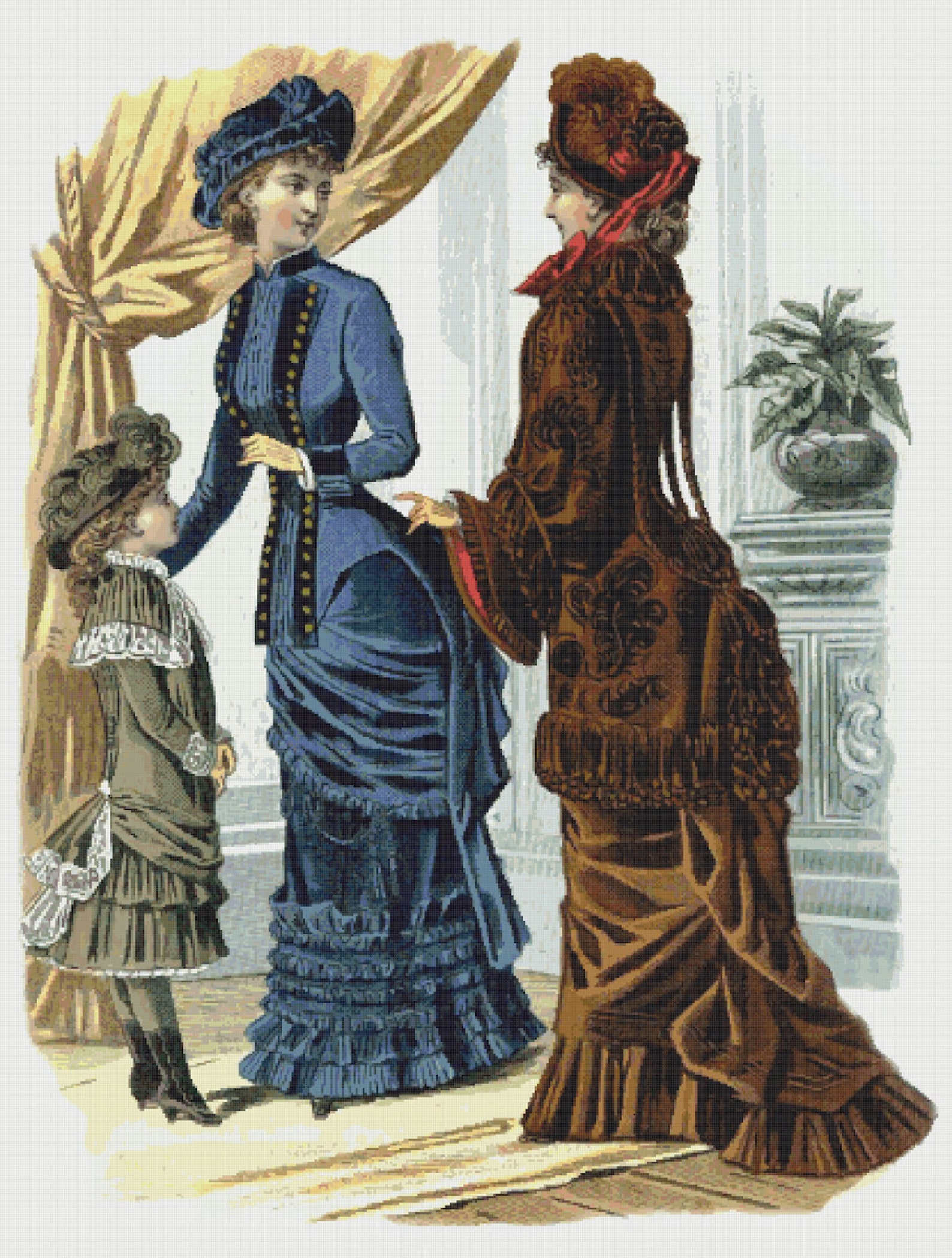 PDF Counted Vintage Cross Stitch Pattern Victorian Lady - Etsy