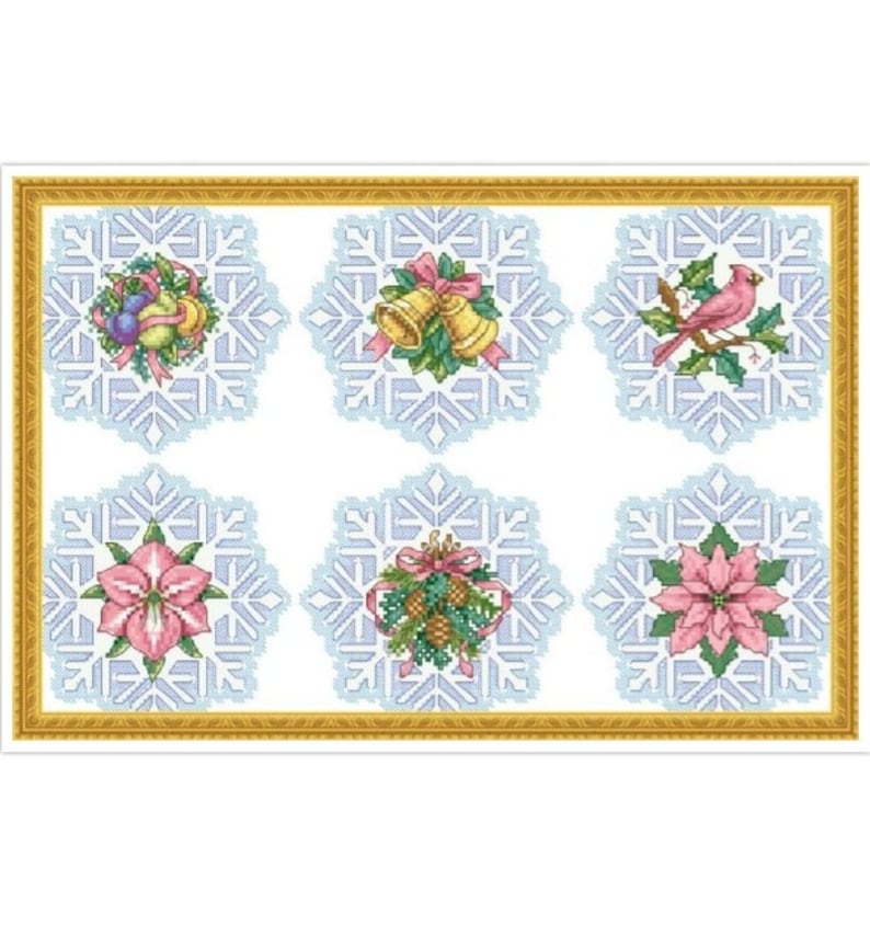 PDF Vintage Cross Stitch Pattern | Christmas Snowflake Elegance ...