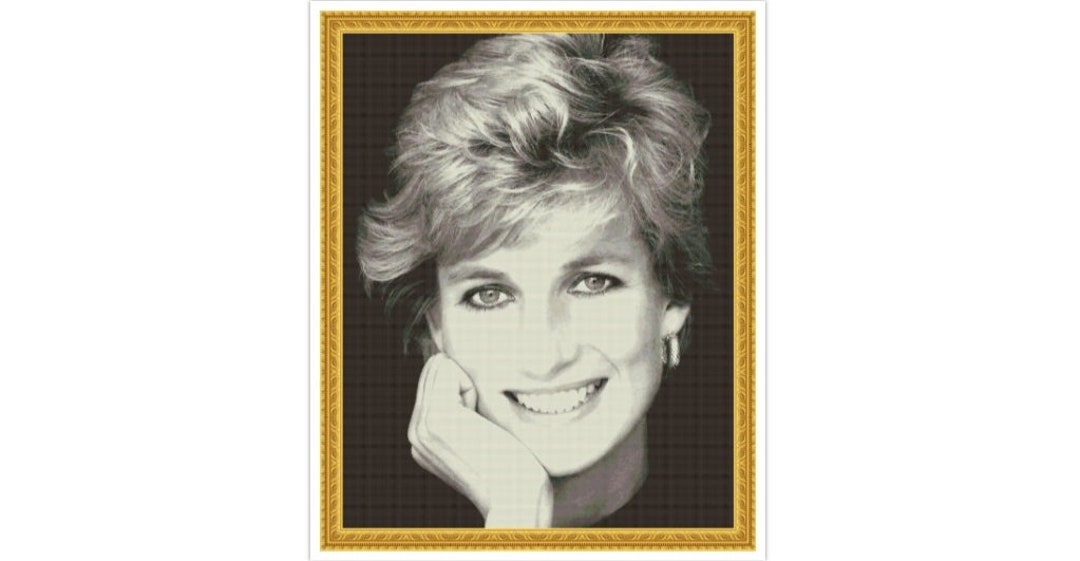 PDF Counted Vintage Cross Stitch Pattern | in Memory of Princess Diana ...