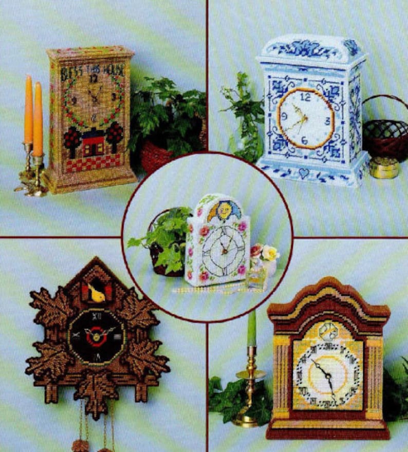 PDF Vintage Plastic Canvas Pattern | Plastic Canvas Pattern Clocks ...
