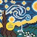 Crochet Pattern C2C Starry Night Vincent Van Gogh 1889 Vintage Counted ...
