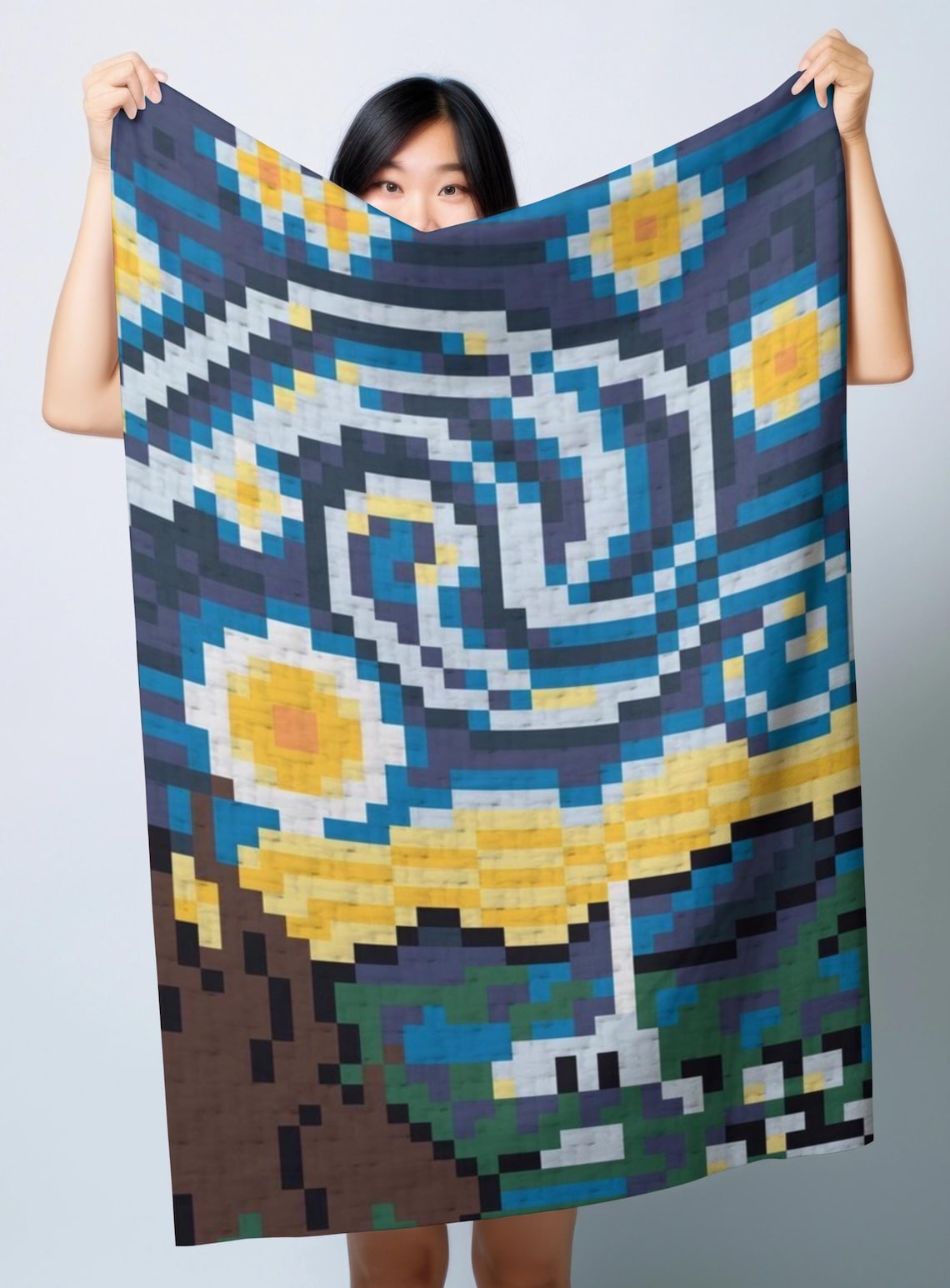 Crochet Pattern C2C Starry Night Vincent Van Gogh 1889 Vintage Counted ...