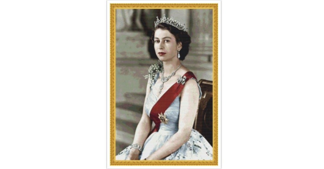 PDF Counted Vintage Cross Stitch Pattern | in Memory of Queen Elizabeth ...
