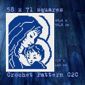 Crochet Pattern C2C Virgin Mary Counted for Crocheting Afghan Plaid ...