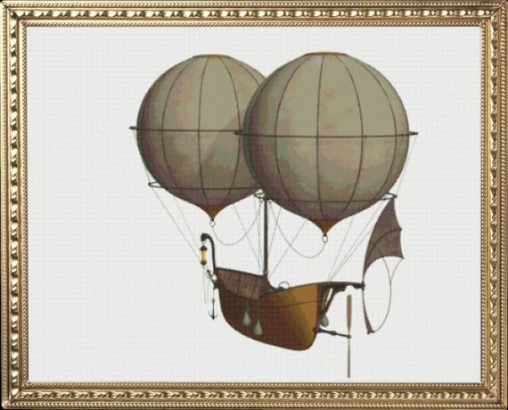 PDF Counted Vintage Cross Stitch Pattern Airship Highly - Etsy
