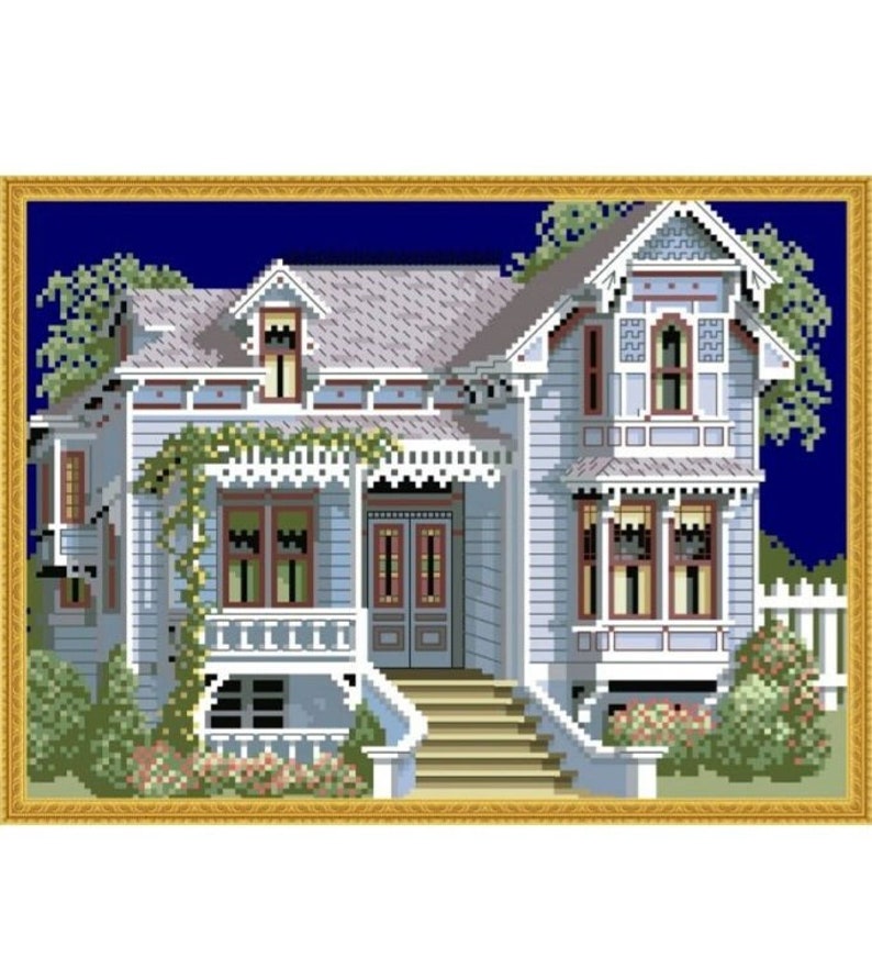 PDF Counted Vintage Cross Stitch Pattern Victorian House - Etsy