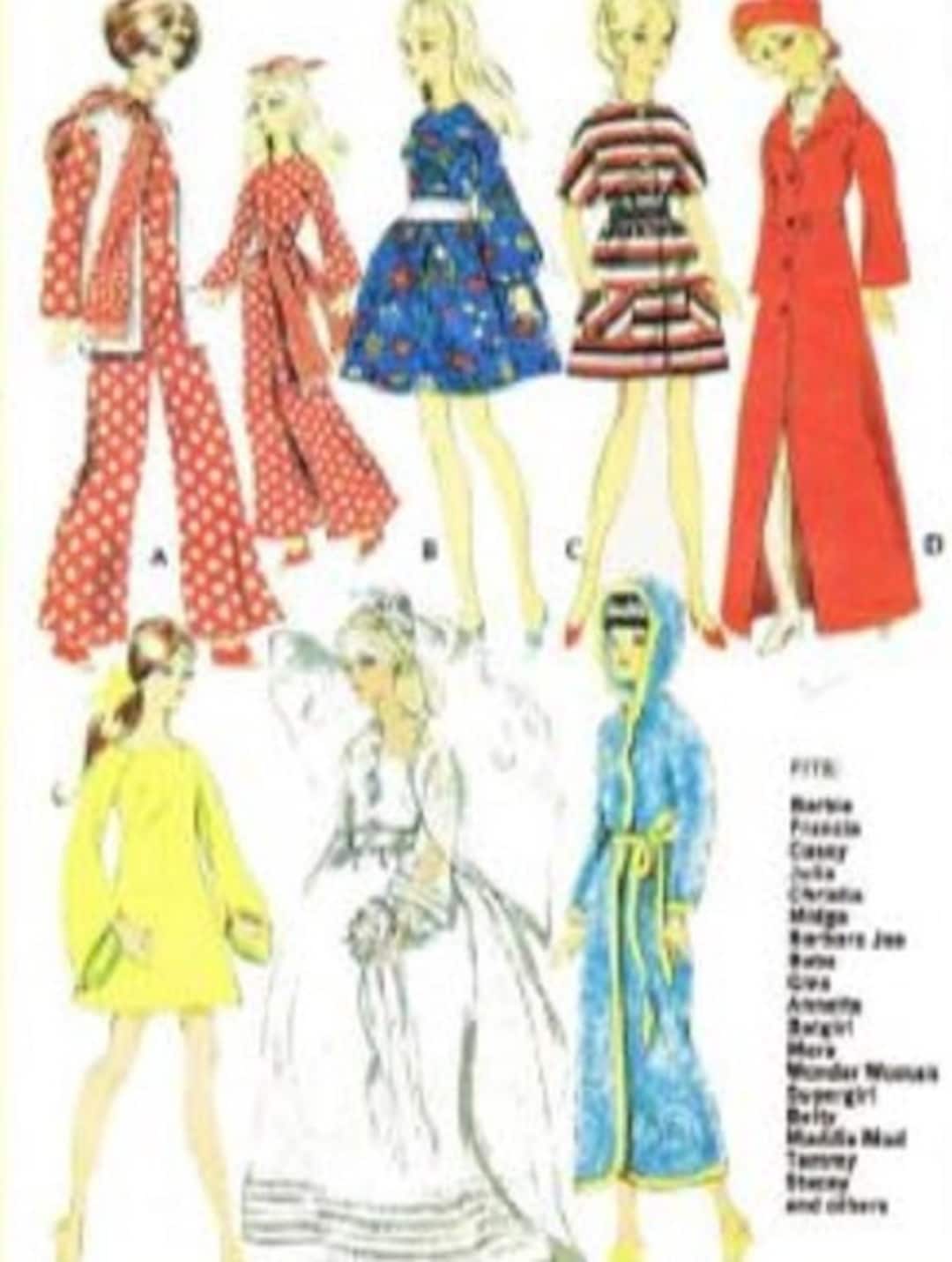 PDF Vintage Barbie 11-1/2 Sewing Pattern Wardrobe Clothes for Dolls 11 ...