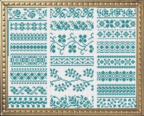 PDF Antique Sampler Counted Vintage Cross Stitch Pattern | Etsy