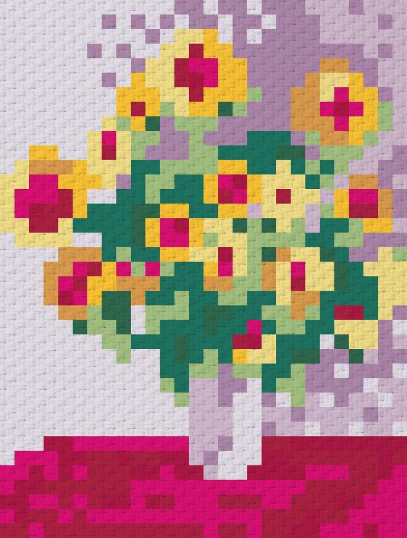 Crochet Pattern C2C Vintage Claude Monet Bouquet of Sunflowers Counted ...