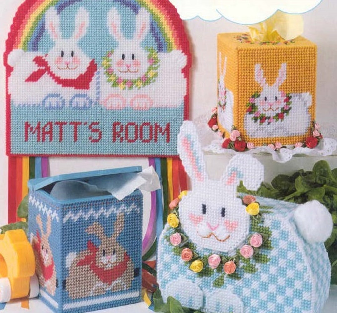 PDF Vintage Plastic Canvas Pattern | Plastic Canvas Pattern Bunnies for ...