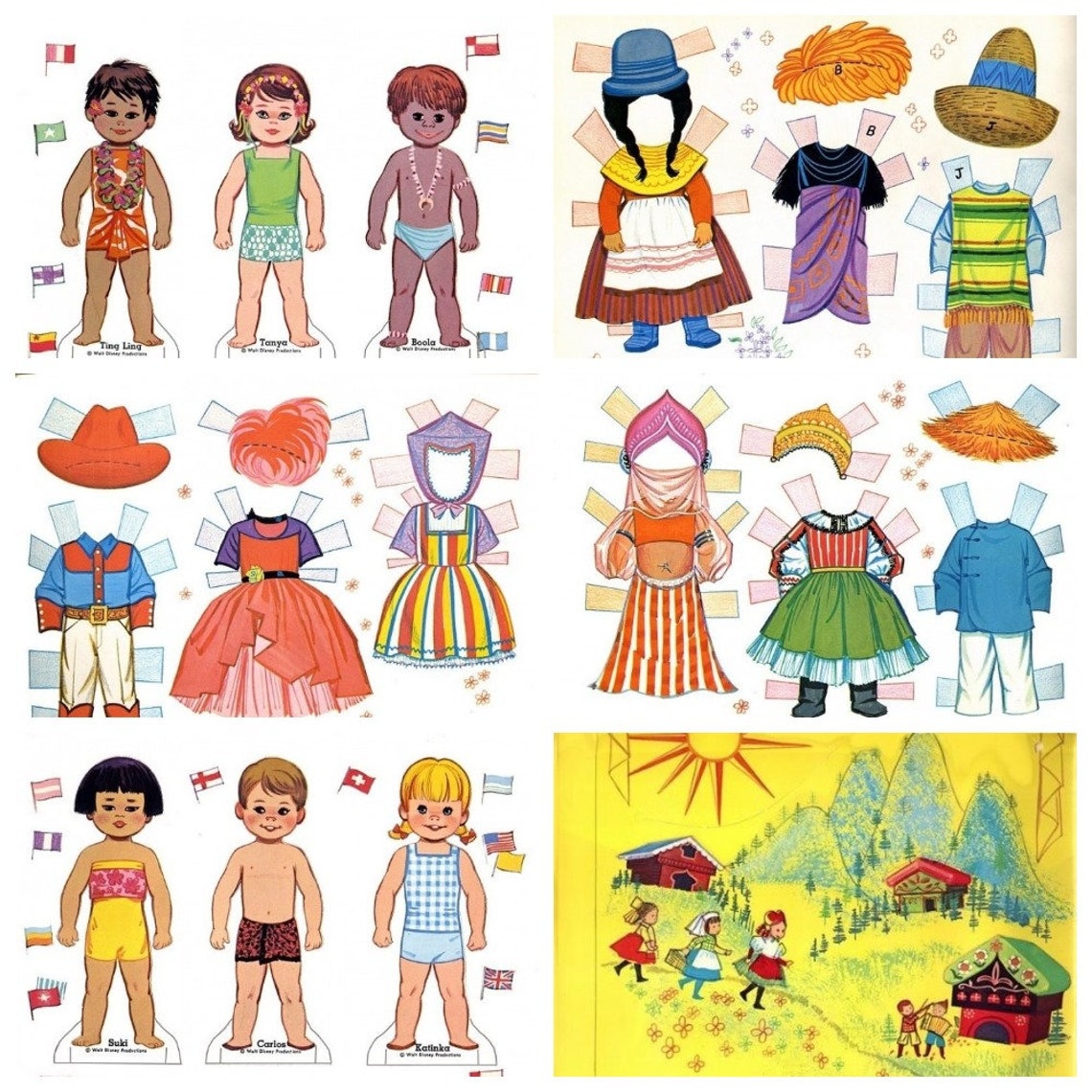 PDF Vintage Paper Dolls Paper Doll Kids From Different - Etsy