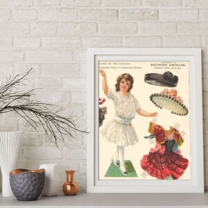 PDF Vintage Paper Dolls | Paper Doll National Spanish Dance | Printable ...