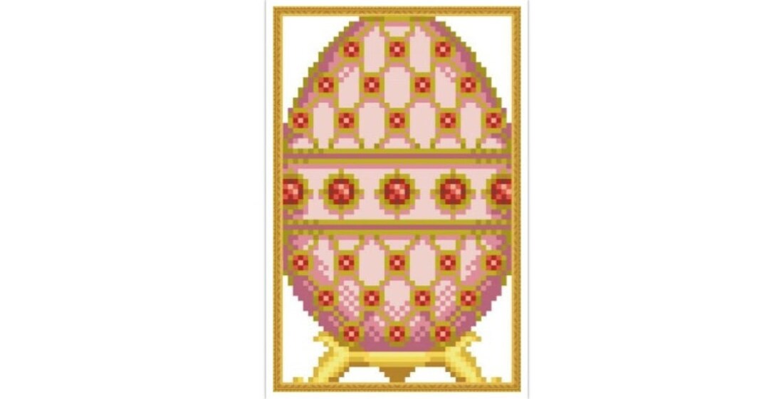 PDF Vintage Cross Stitch Pattern Easter Faberge Egg Scheme Cross Stitch ...
