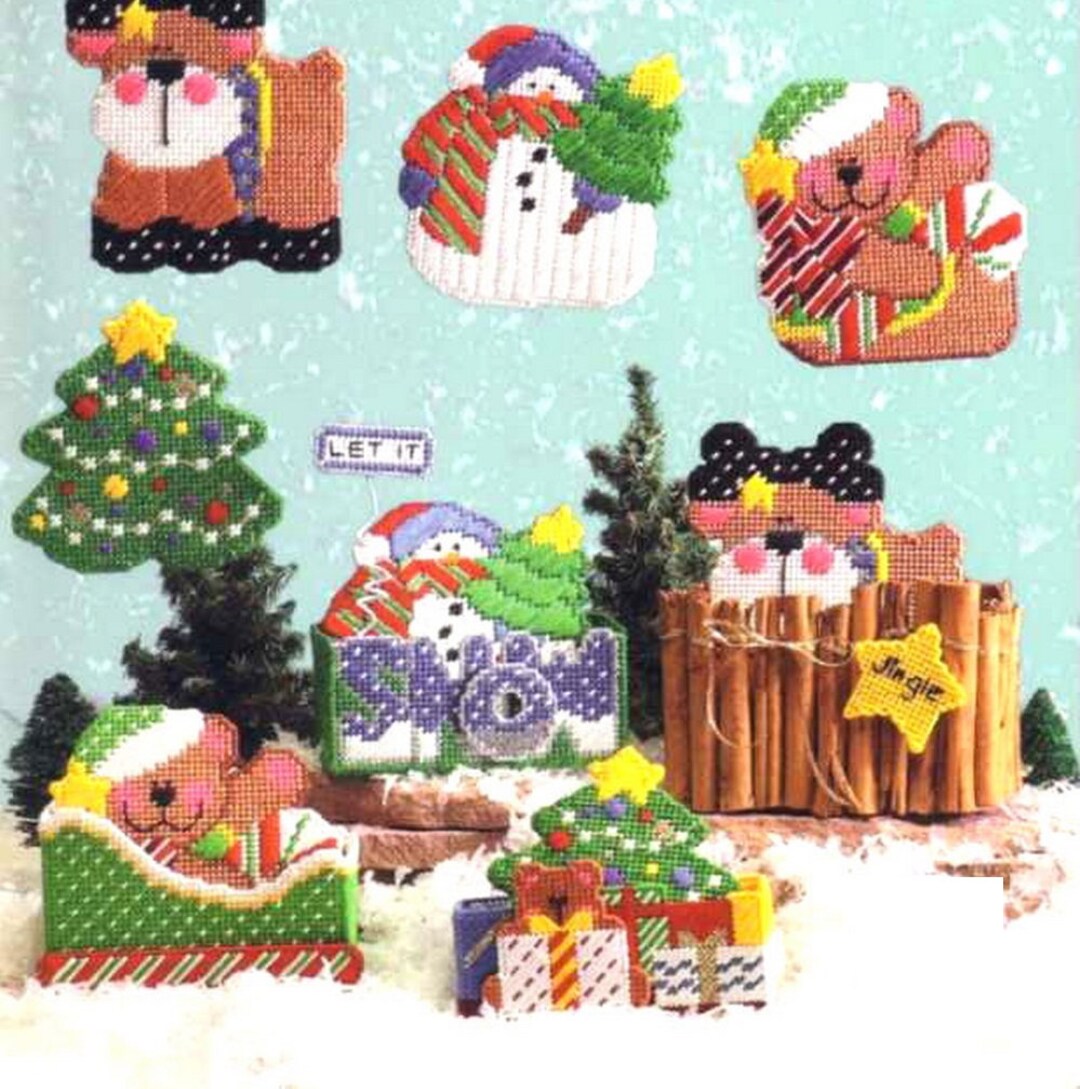 PDF Vintage Plastic Canvas Pattern | Plastic Canvas Pattern Let It Snow ...