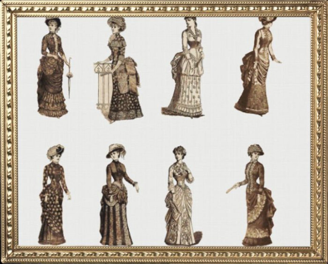 PDF Counted Vintage Cross Stitch Pattern | Ladies | the Victorian Era ...
