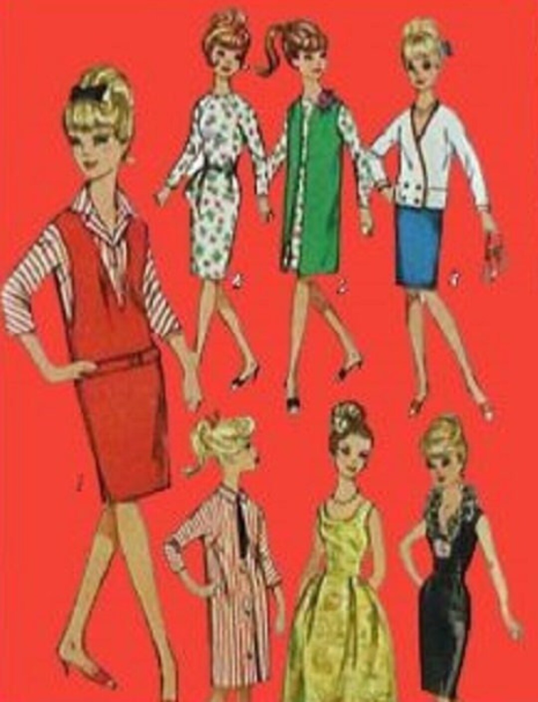 PDF Vintage Barbie 11-1/2 Sewing Pattern Wardrobe Clothes for Dolls 11 ...