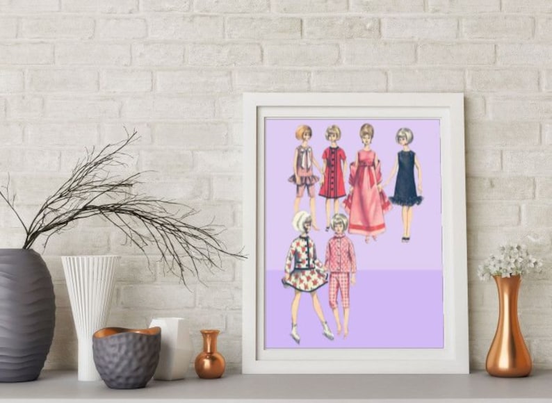PDF Vintage Fashion Dolls 11-1/2" Sewing Pattern | Wardrobe Clothes for ...