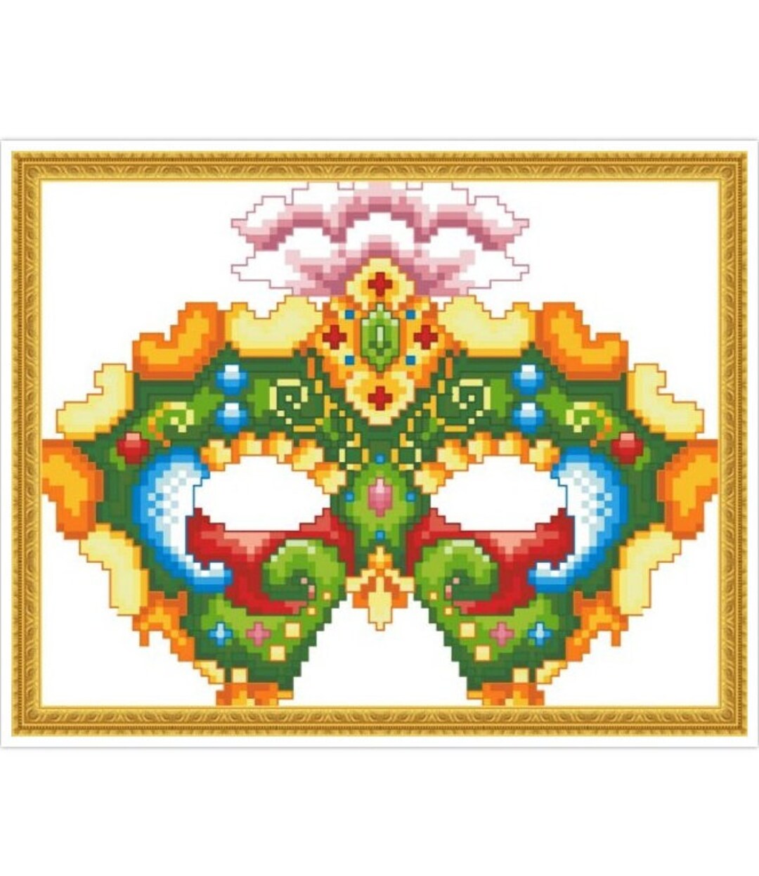 PDF Vintage Cross Stitch Pattern Mask Christmas Mask Holiday Mask ...