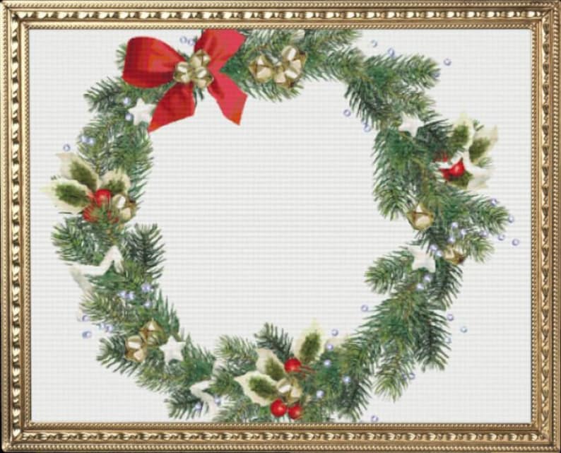 PDF Counted Cross Stitch Pattern Wreath Christmas 5 - Etsy