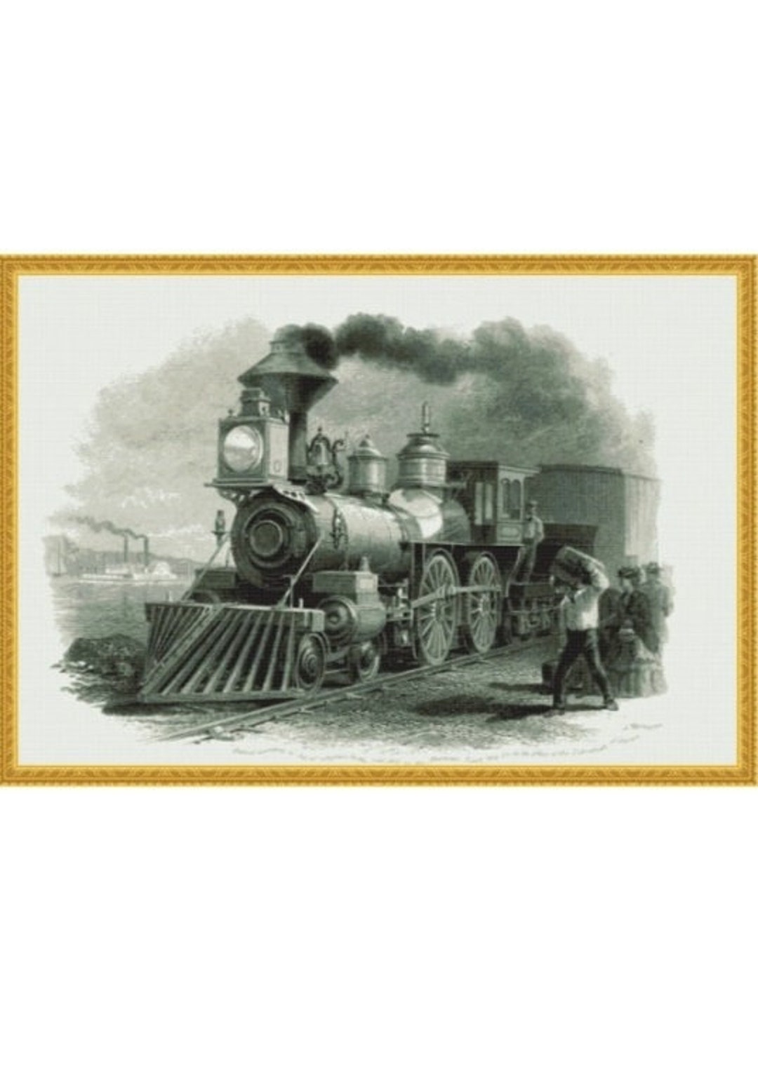 PDF Counted Vintage Cross Stitch Pattern | Retro Steam Locomotive | 7 ...