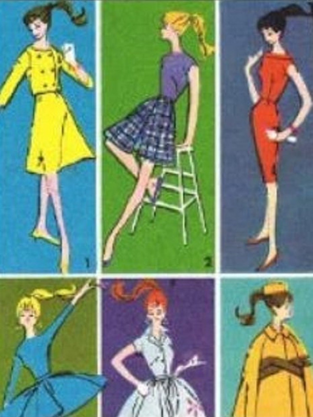 PDF Vintage Barbie 11-1/2 Sewing Pattern Wardrobe Clothes for Dolls 11 ...