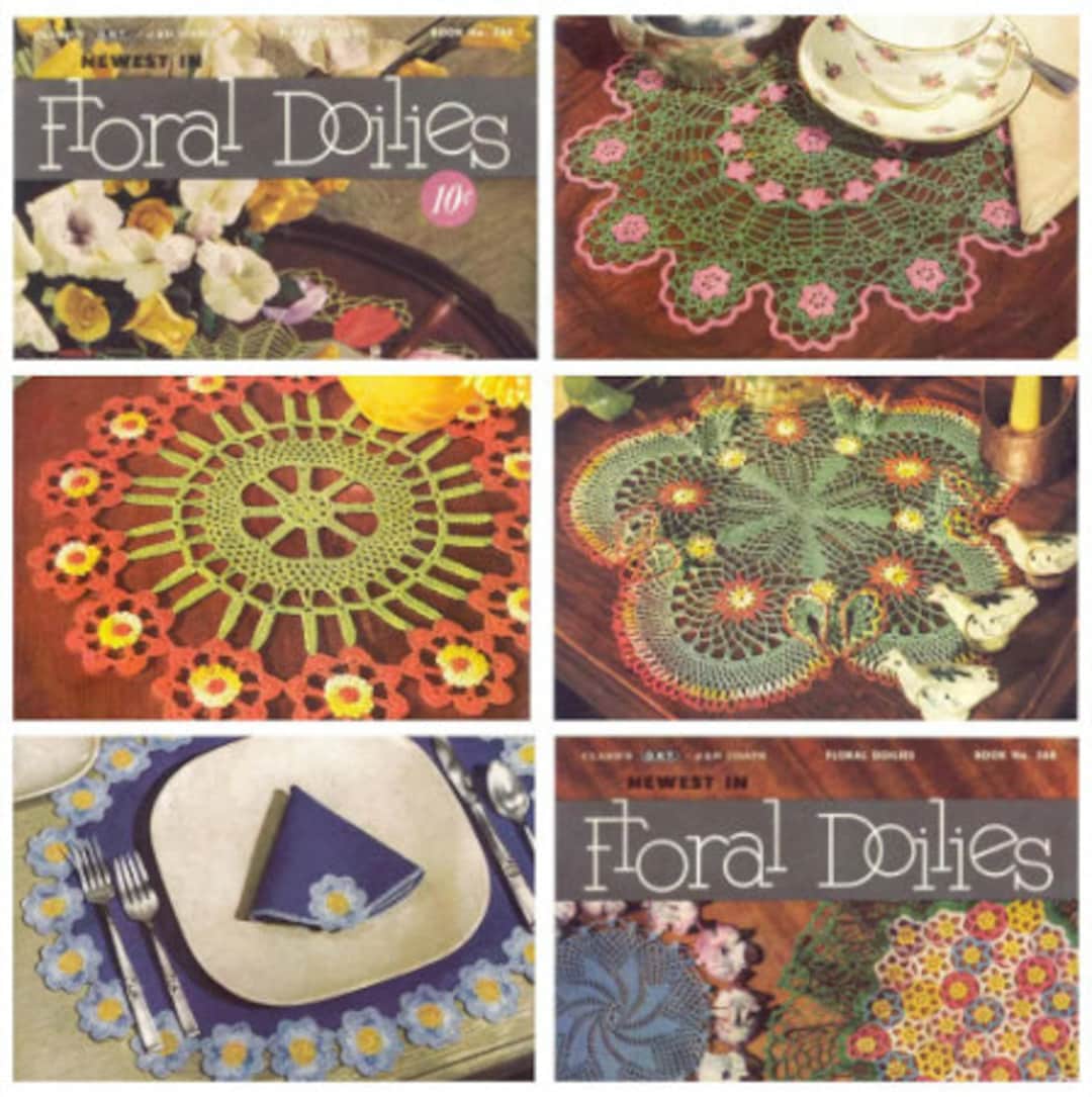 PDF Vintage Crochet Pattern | Crochet Pattern Newest Floral Doilies ...