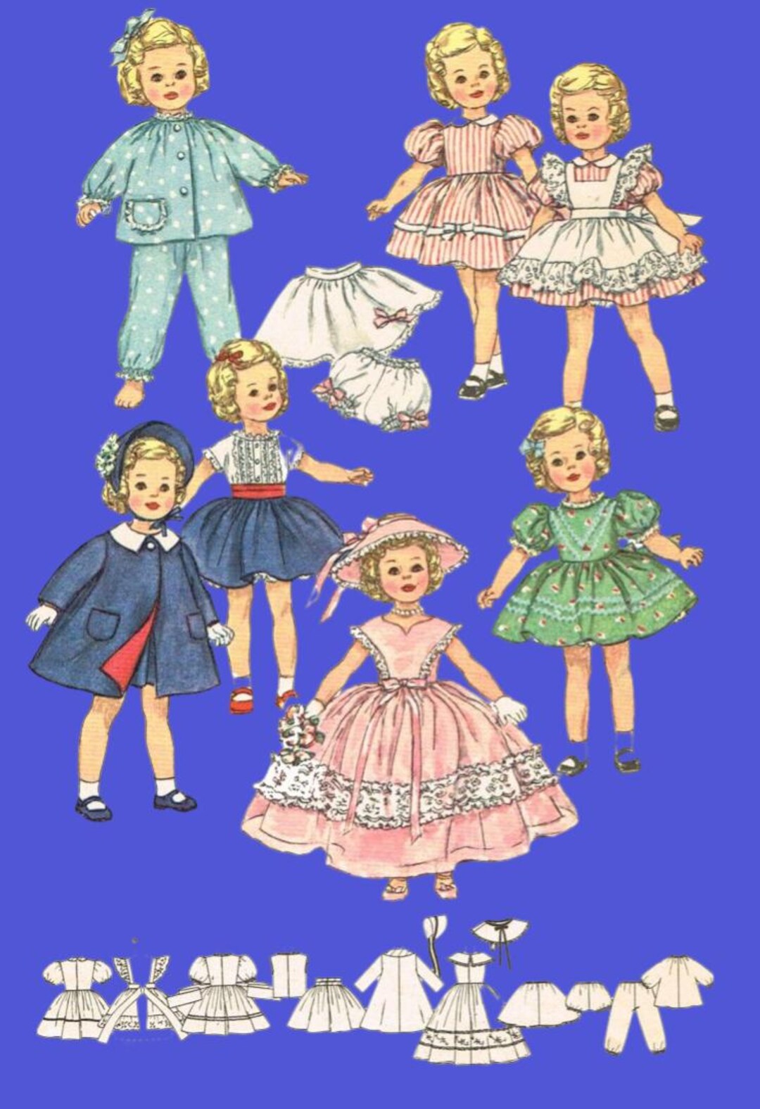 Vintage Simplicity 3217 Dolls 17" Sewing Pattern Wardrobe Clothes for ...
