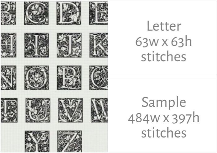 PDF Counted Vintage Cross Stitch Pattern Alphabet 3 Sizes - Etsy