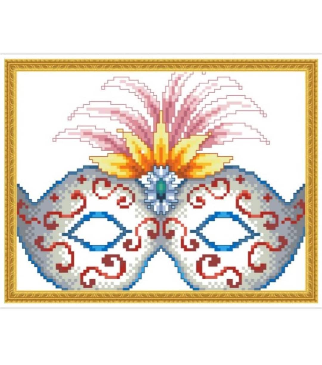 PDF Vintage Cross Stitch Pattern | Mask | Christmas Mask | Holiday Mask ...