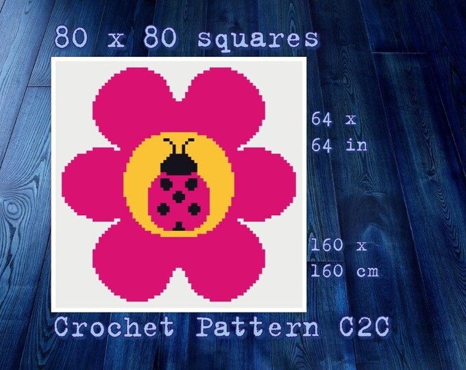 Cute Ladybug Crochet Graph (c2c, Mini C2c, Sc, Hdc, Dc, Tss), Cross ...