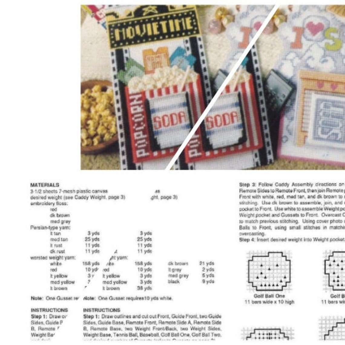 PDF Vintage Plastic Canvas Pattern Plastic Canvas Pattern TV - Etsy