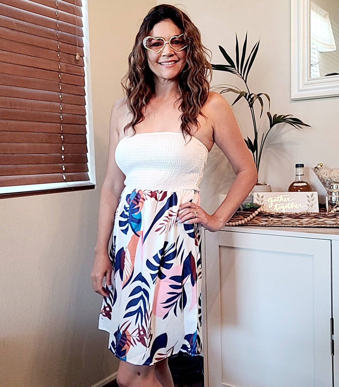 Strapless Sundress Palm Leaf Dress Cutest Sundress Summer - Etsy