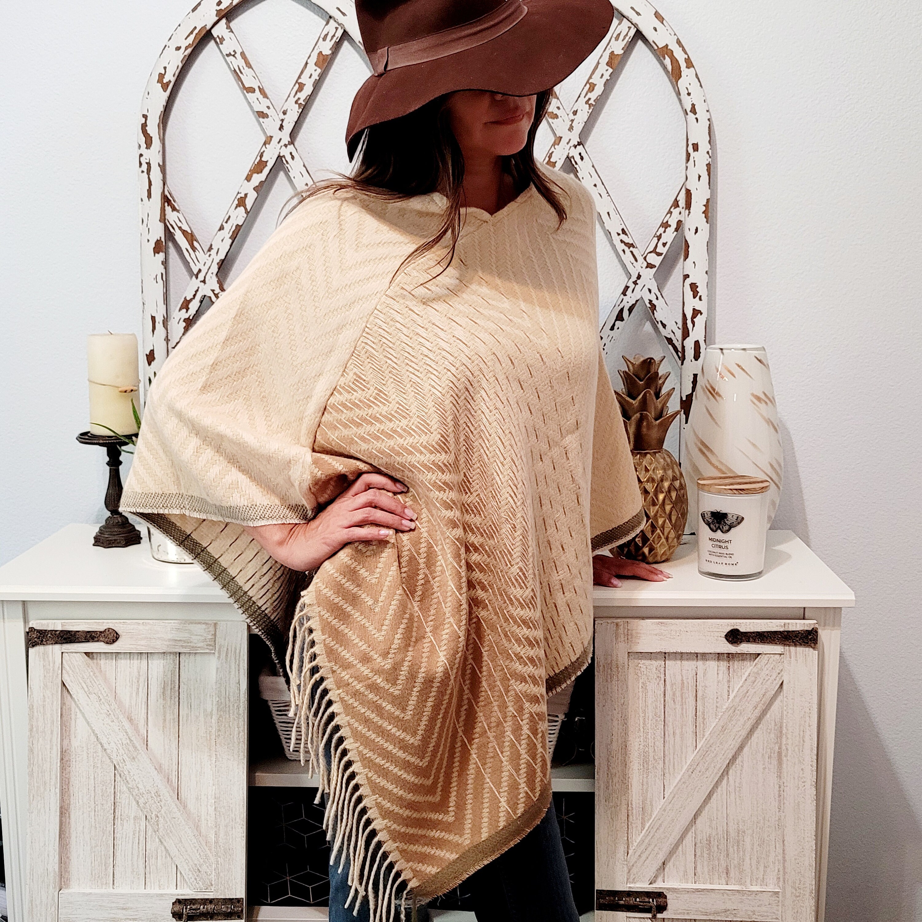 Woman's Poncho, Tan Poncho, Reversible Poncho, Wear 3 Ways, Boho Wrap ...