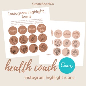 Instagram Highlight Icons for Health Coaches | Etsy