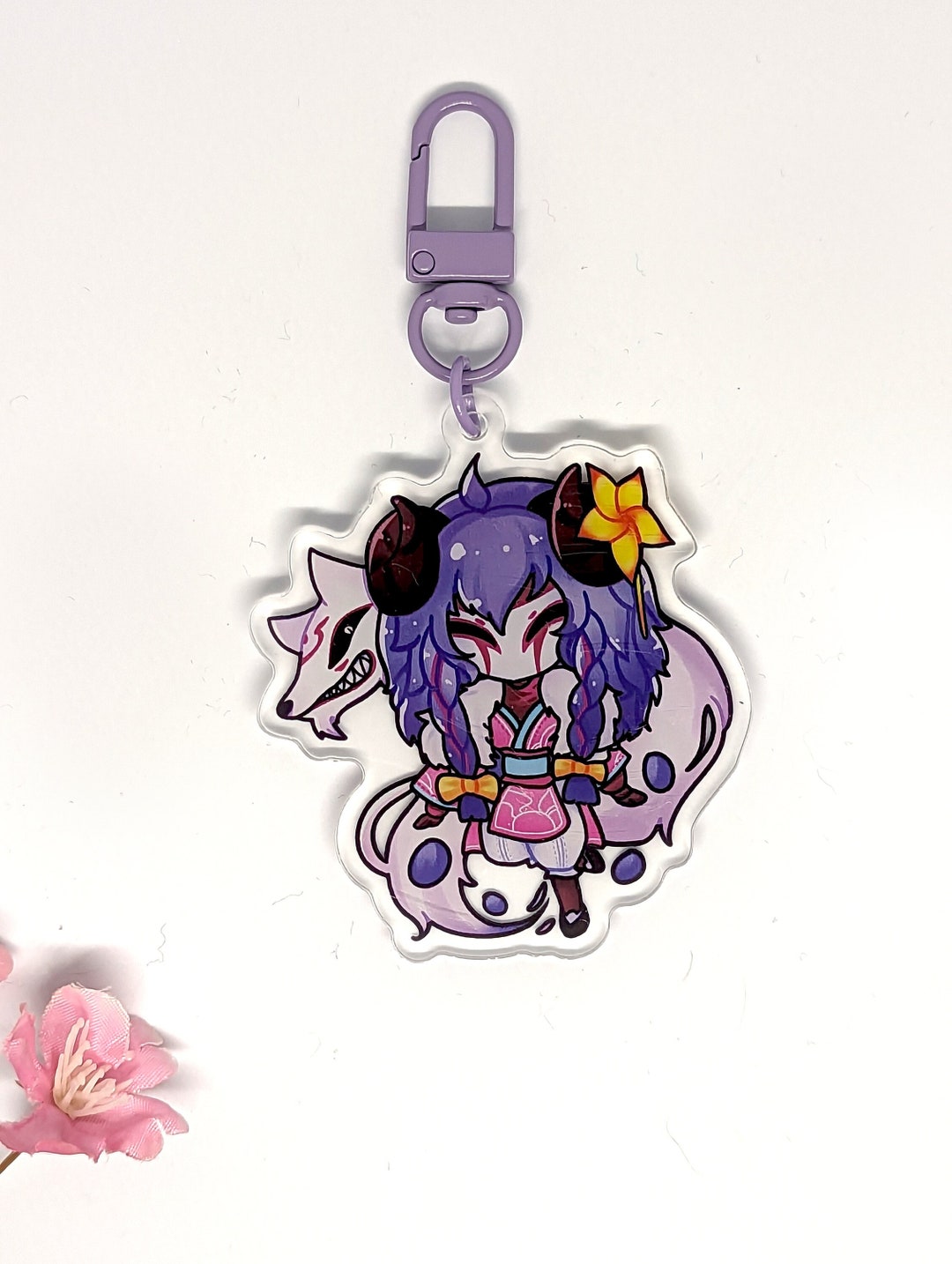 Spirit Blossom Kindred Keychain | Acrylic Charm | Double-sided - Etsy