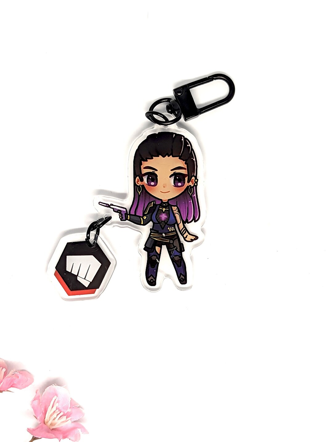 Valorant Reyna Keychain With Gunbuddy Acrylic Charm Double-sided Gift ...