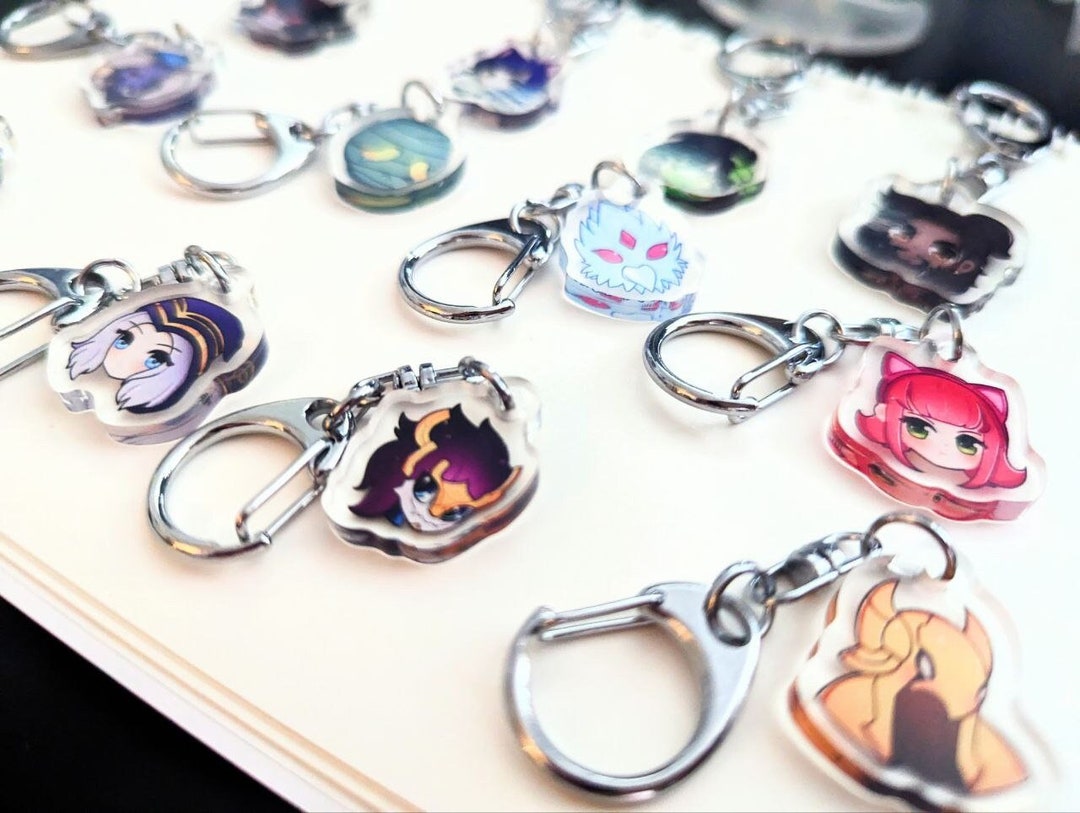 Lol Mini Charm | Keychain | Double-sided | Aatrox Ahri Akali Akshan ...
